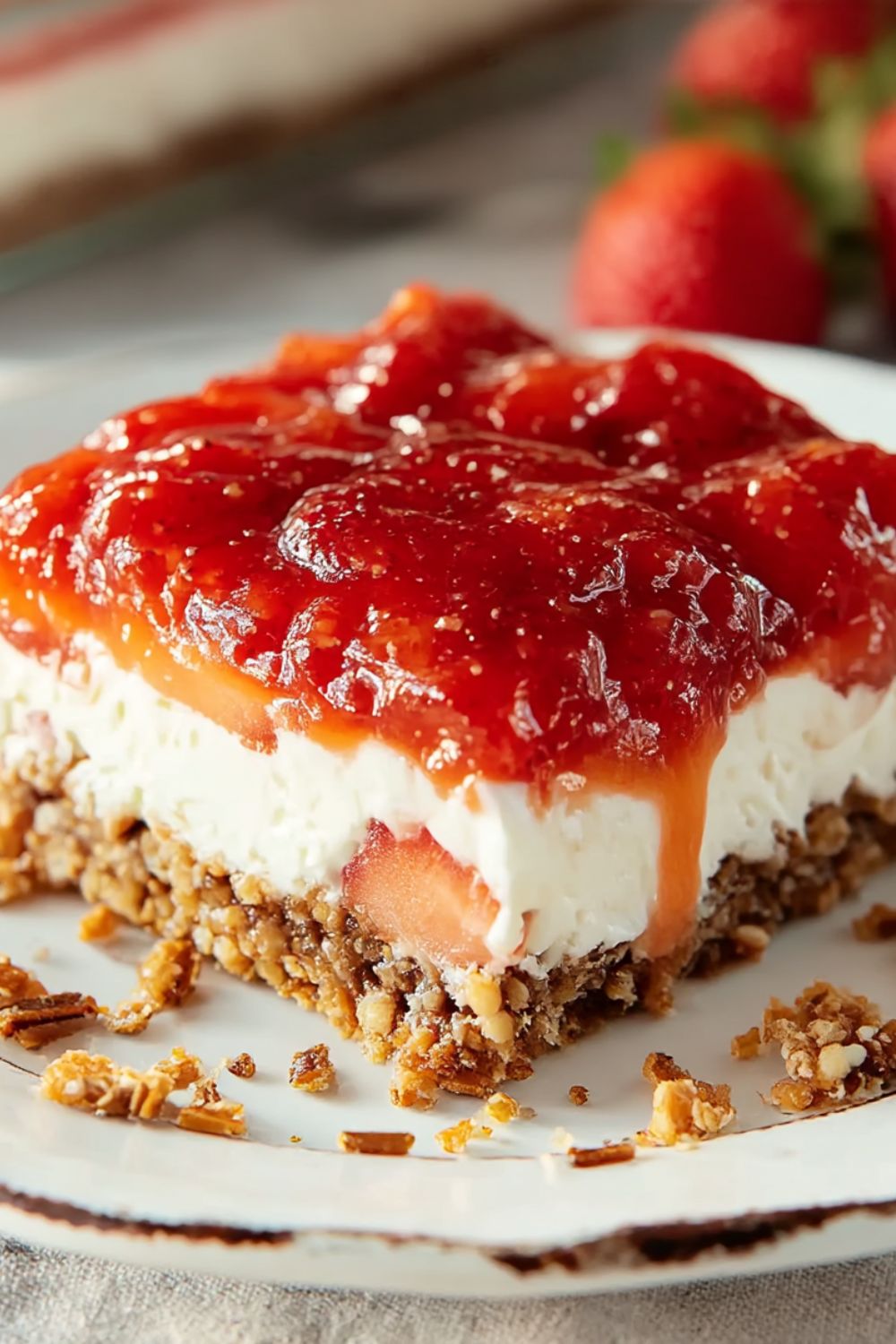 Paula Deen Pretzel Strawberry Salad Recipe - Sandra Kitchen