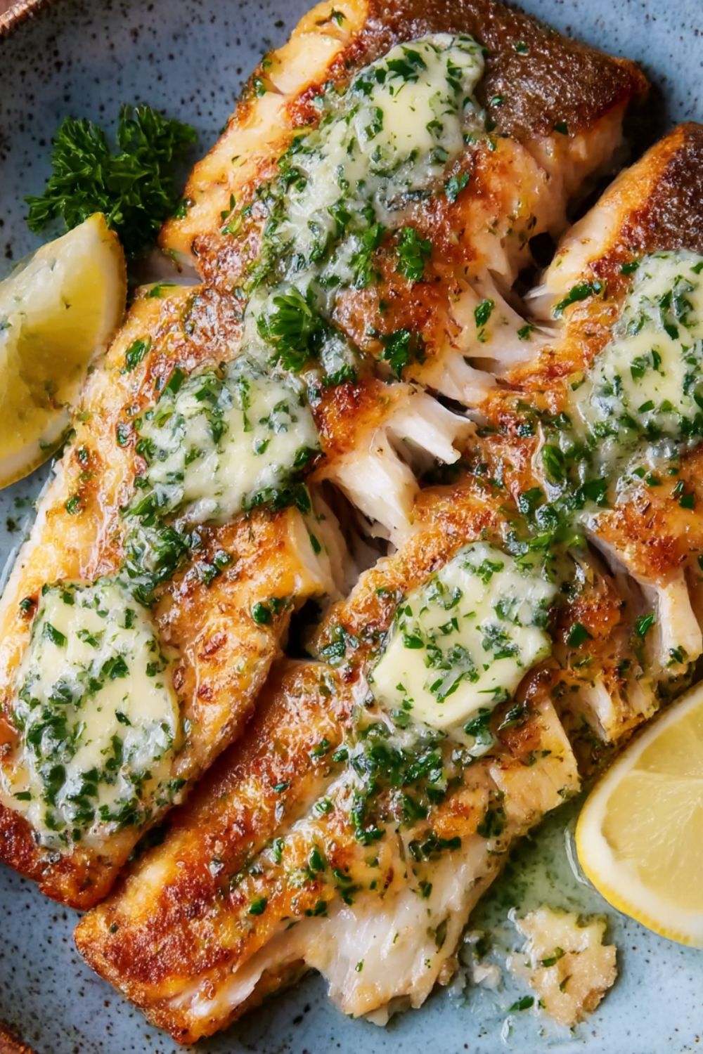 Bobby Flay Grilled Butterflied Trout with Lemon-Parsley Butter Recipe ...