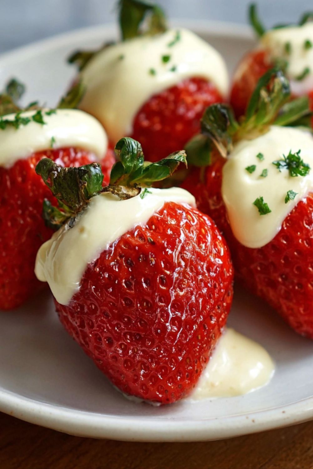 Bobby Flay Strawberries Filled with “Clotted” Cream Recipe - Sandra Kitchen
