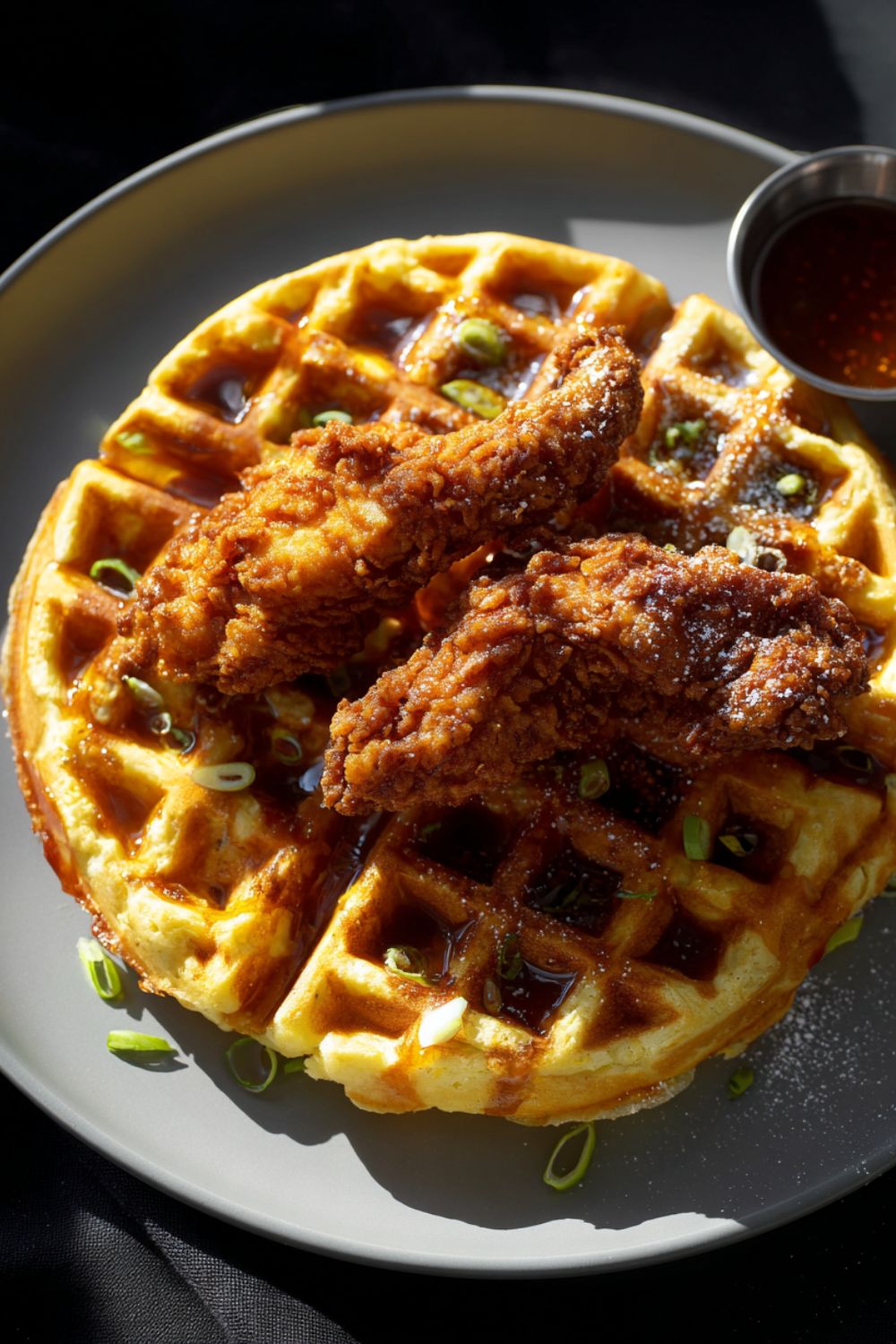 Bobby Flay Buttermilk Waffles with Buttermilk Fried Chicken Tenders ...